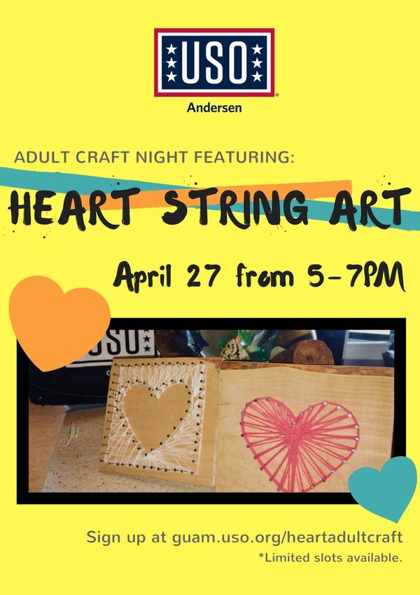 Adult Craft: Heart String Art • USO Guam