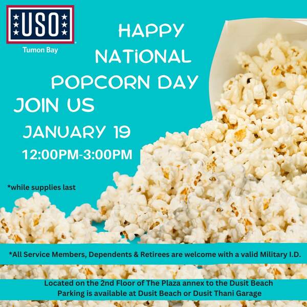 USO Tumon Bay- POP UP-National Popcorn Day • USO Guam