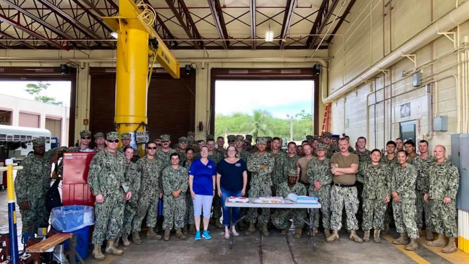 SURPRISE! Baby Gender Revel Cake for Deployed Seabee • USO Guam